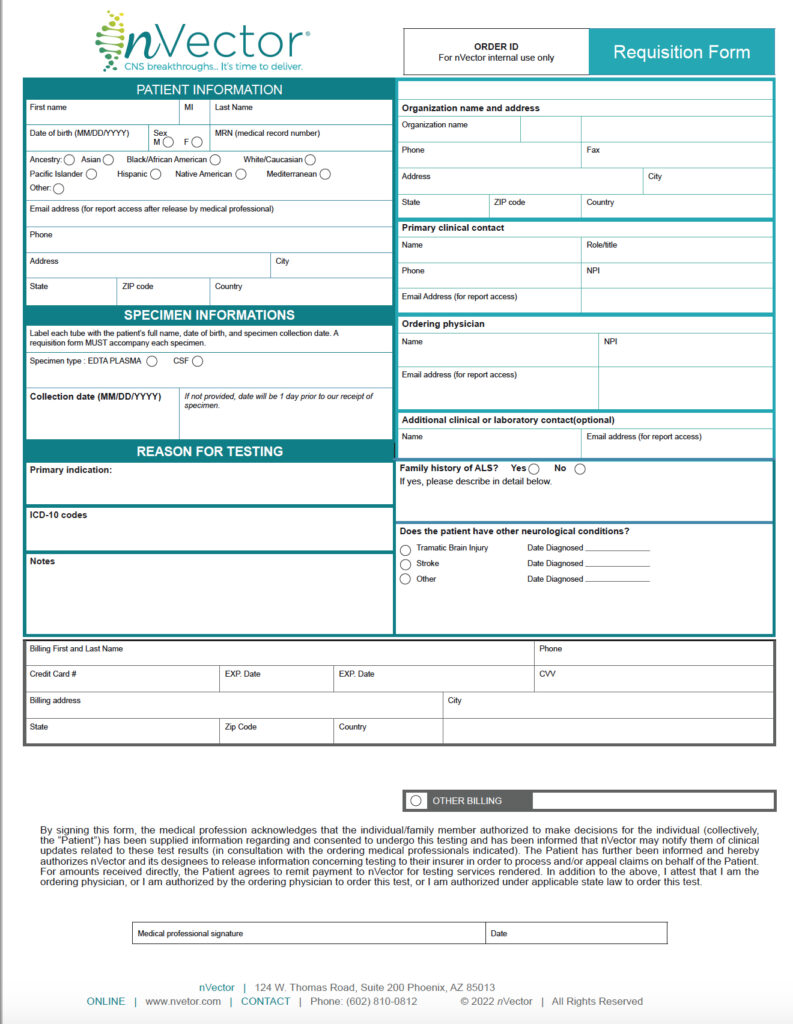 Patient Requisition Form - nVector